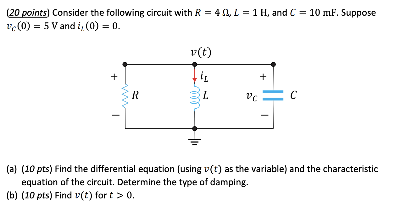 Solved (20 points) Consider the following circuit with R = | Chegg.com