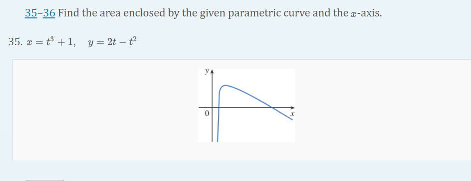 Solved 35-36 Find the area enclosed by the given parametric | Chegg.com