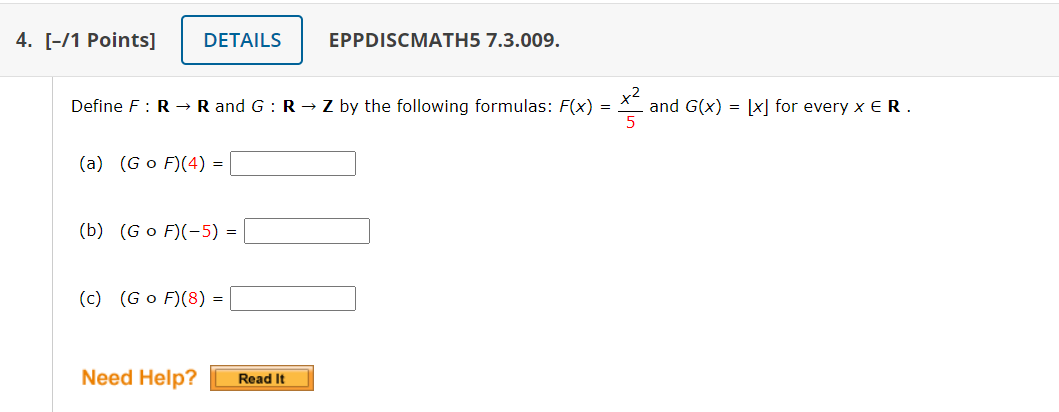 Solved Define F:R→R and G:R→Z by the following formulas: | Chegg.com