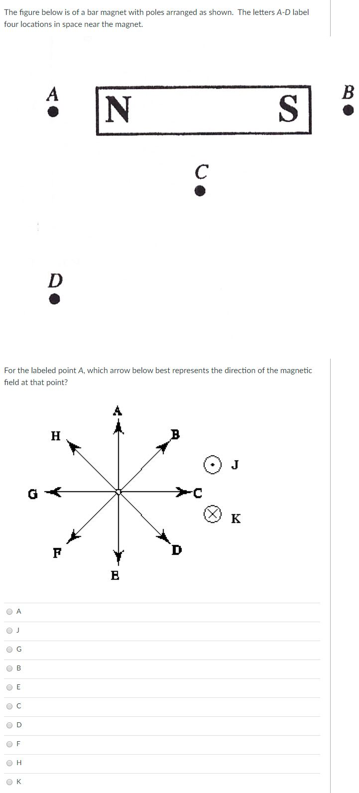 Solved Q1: Q2: For the labeled point B, which arrow | Chegg.com