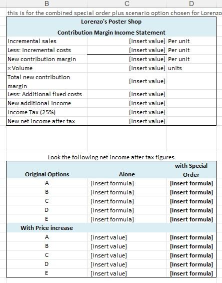 Solved Lorenzo, the owner of a local poster shop, comes to | Chegg.com