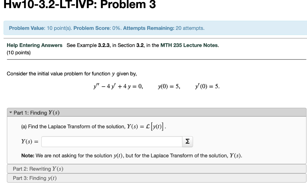 Solved Hw10-3.2-LT-IVP: Problem 3 Problem Value: 10 | Chegg.com