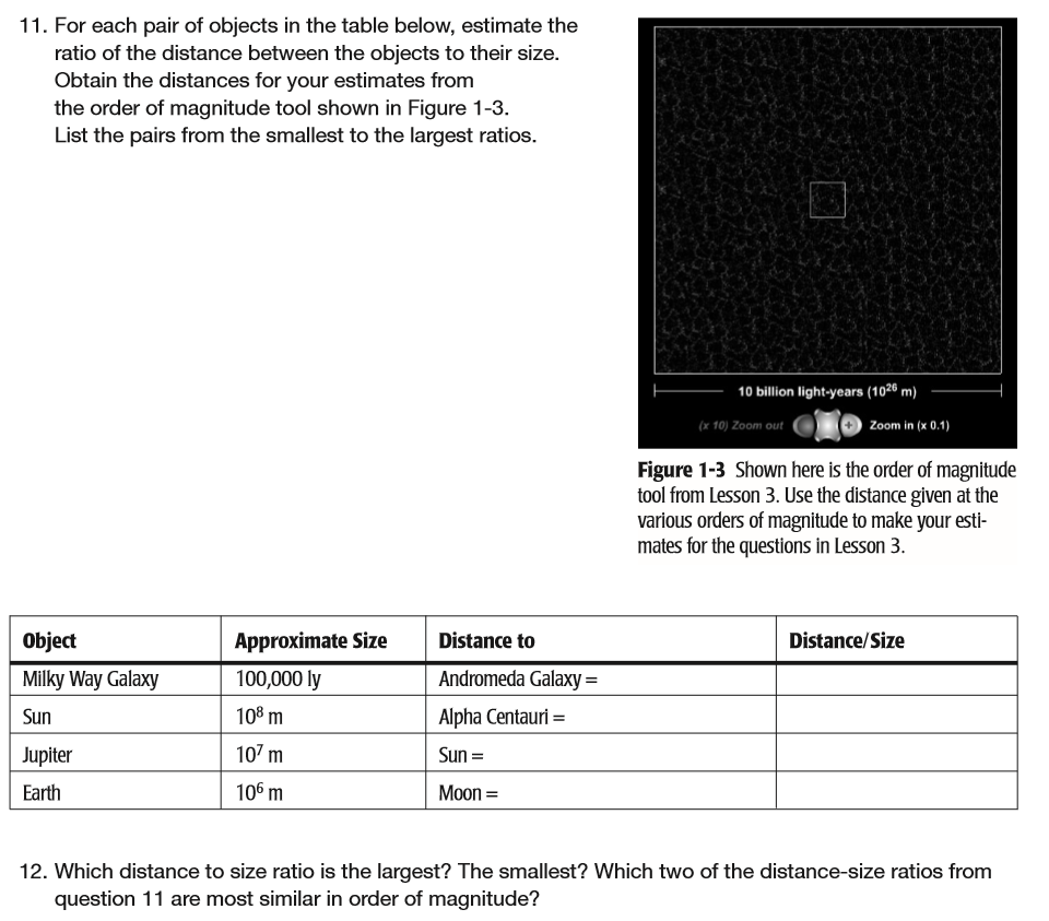 Solved 11. For each pair of objects in the table below, | Chegg.com