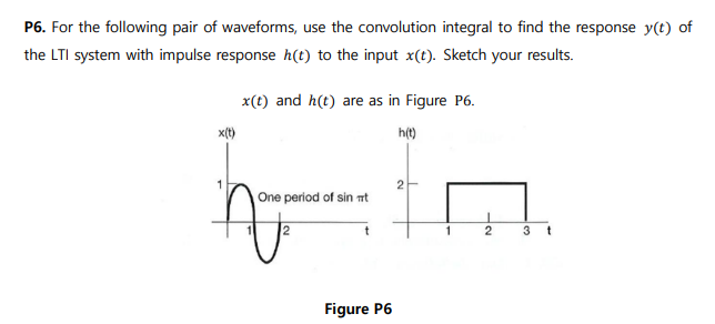 Solved P6. For the following pair of waveforms, use the | Chegg.com