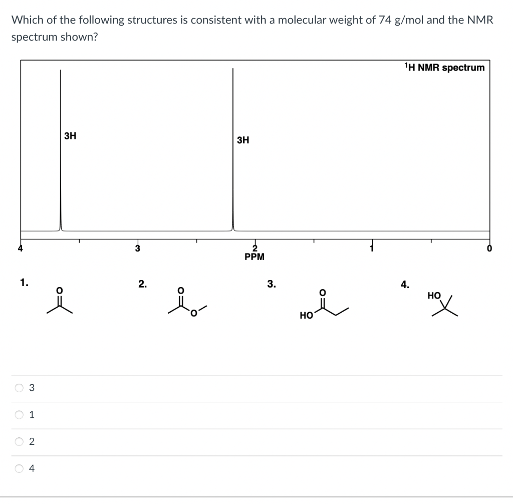 Solved Which of the following structures is consistent with | Chegg.com