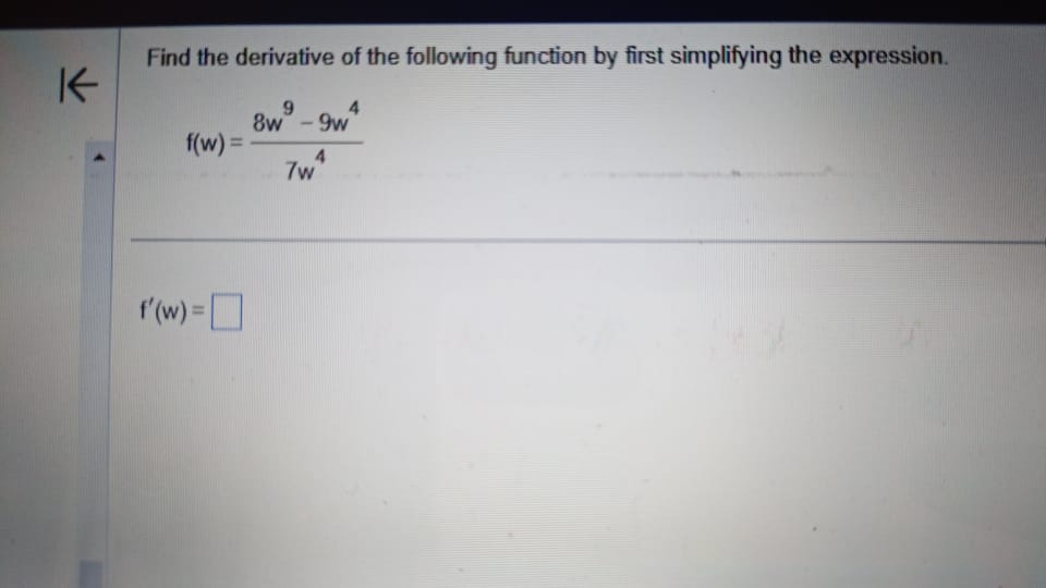 Solved Find the derivative of the following function by | Chegg.com