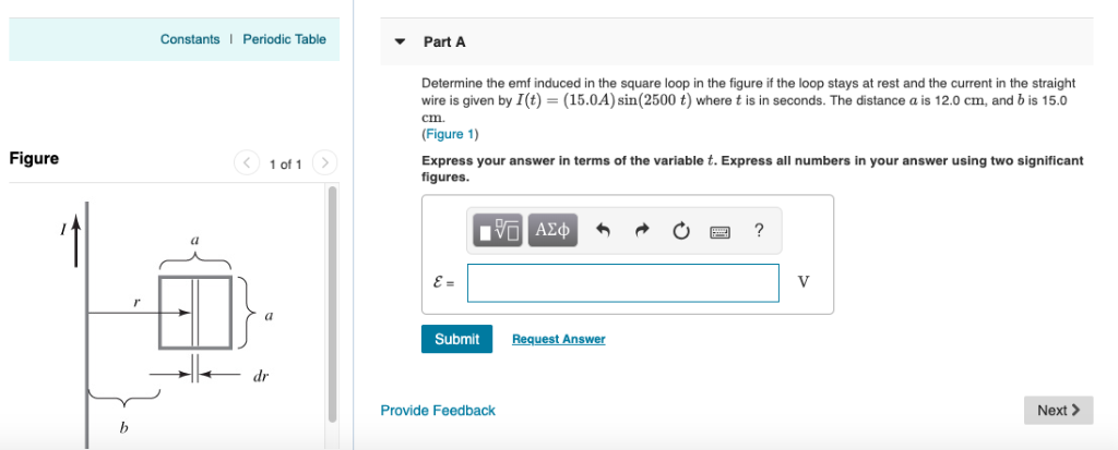 Solved Constants| Periodic Table PartA Determine the emf | Chegg.com