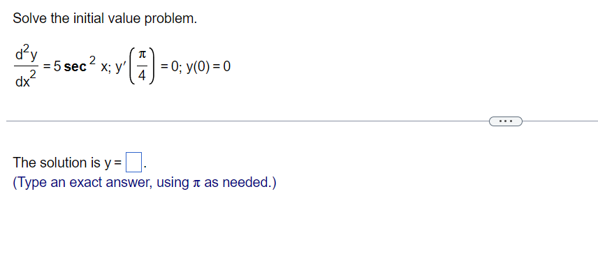 Solved Solve the initial value problem. | Chegg.com