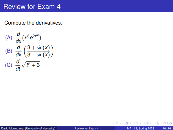Solved Compute the derivatives. (A) dxd(x3e2x2) (B) | Chegg.com