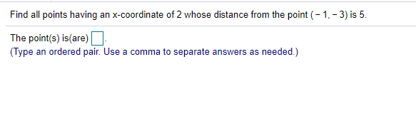 Solved Find all points having an x-coordinate of 2 whose | Chegg.com
