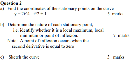 Solved a) Find the coordinates of the stationary points on | Chegg.com