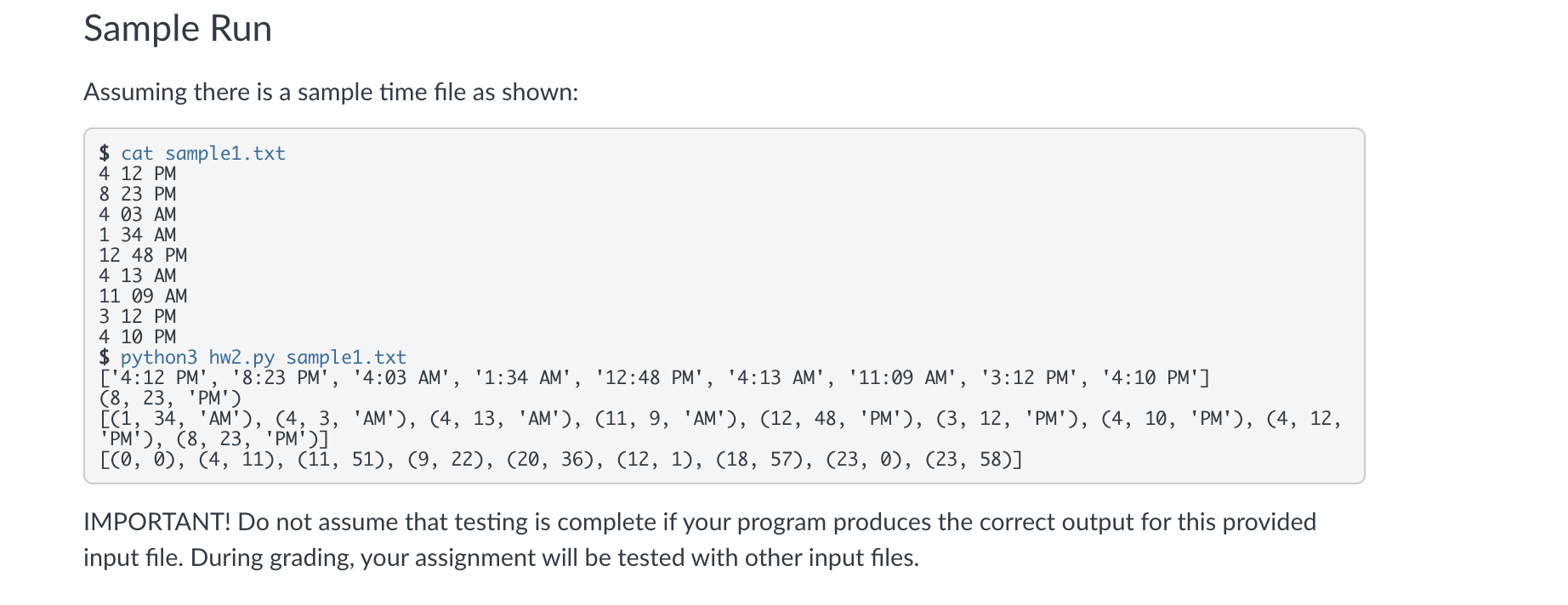 Solved Python Time Processor Summary Create a Python program | Chegg.com