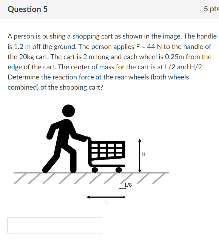 Solved Question 5A person is pushing a shopping cart as | Chegg.com