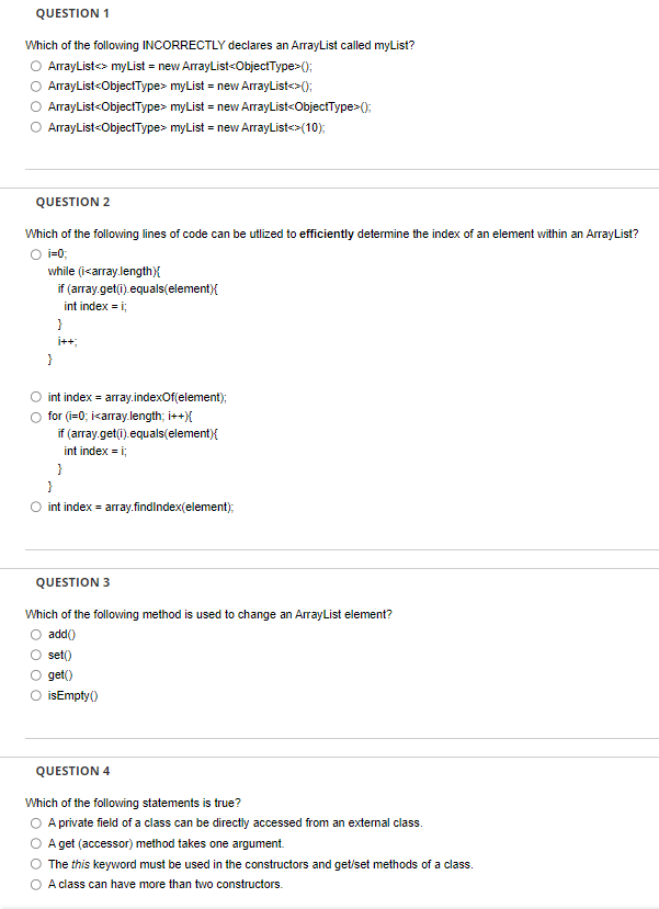 Solved Question 1 Which Of The Following Incorrectly 