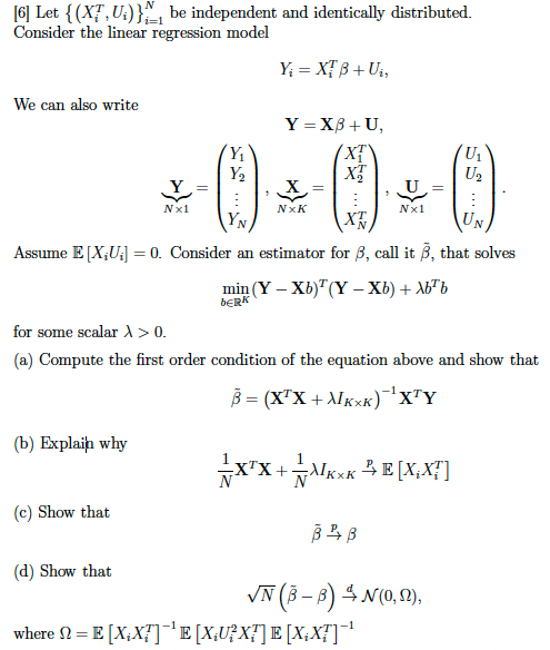 [6] Let {(X7,0:)};-; be independent and identically | Chegg.com
