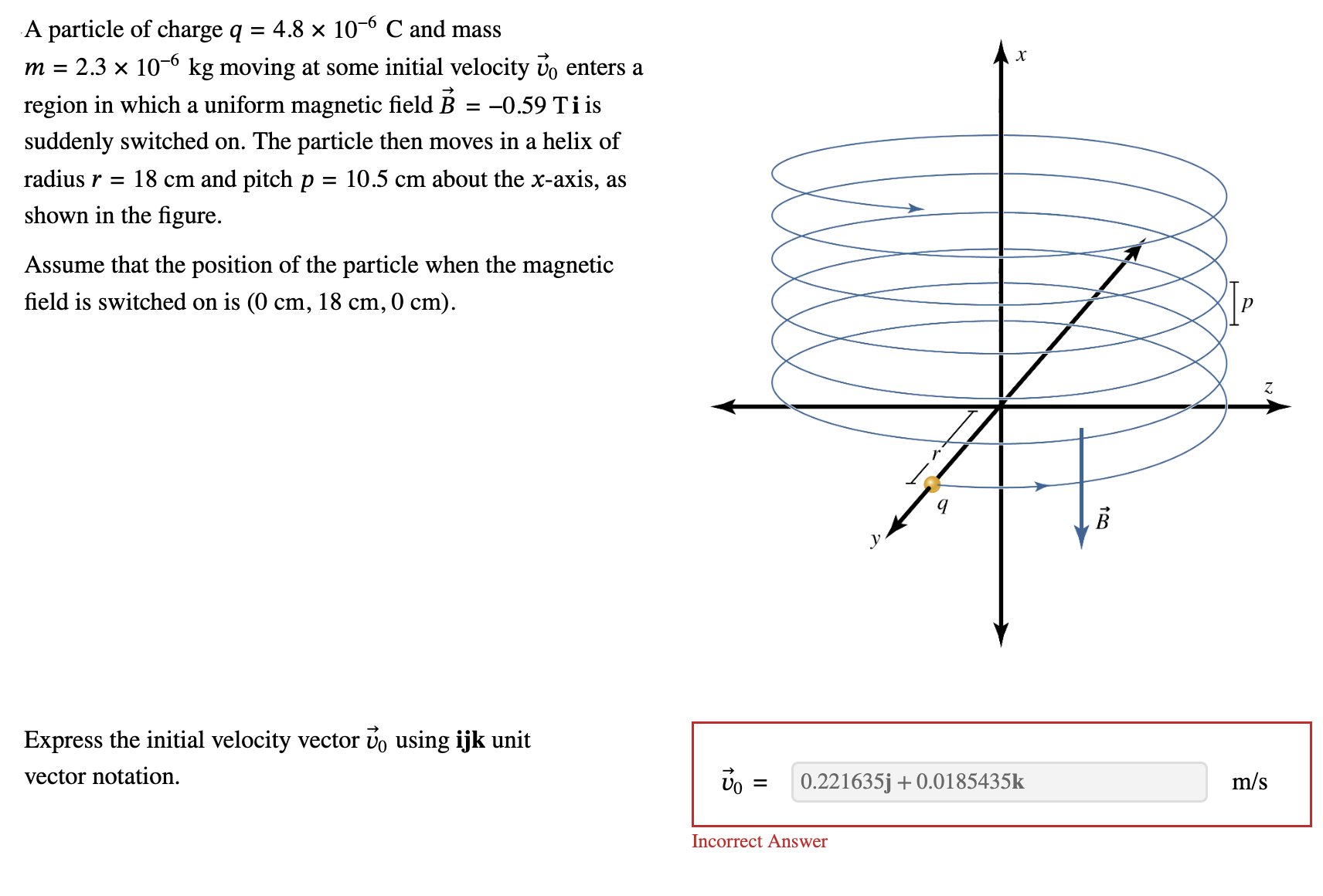 Solved A particle of charge q=4.8×10-6C ﻿and | Chegg.com