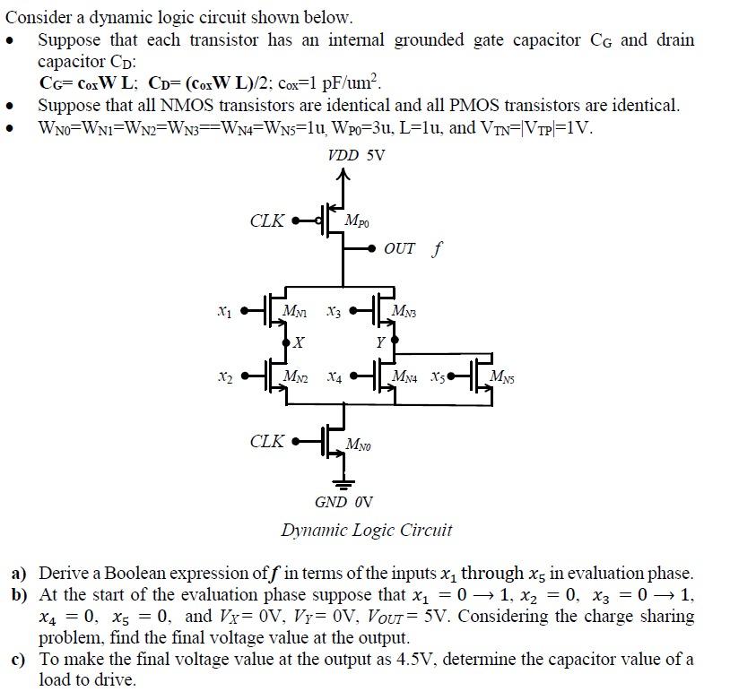 Solved Consider a dynamic logic circuit shown below. Suppose | Chegg.com