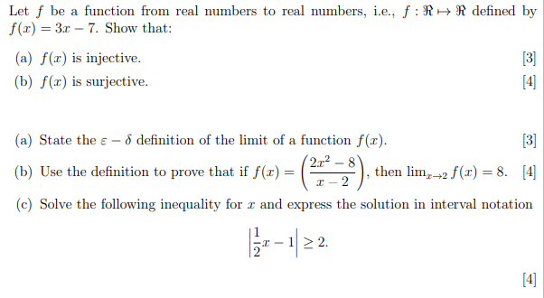 Solved Let f be a function from real numbers to real | Chegg.com