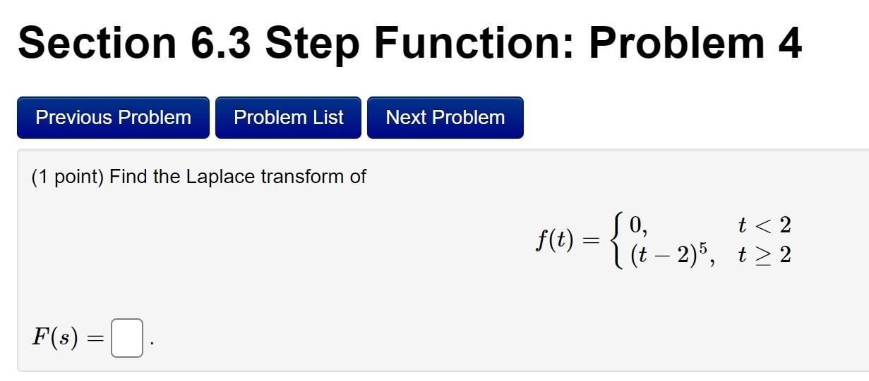 Solved Section 6 3 Step Function Problem 4 Previous Problem