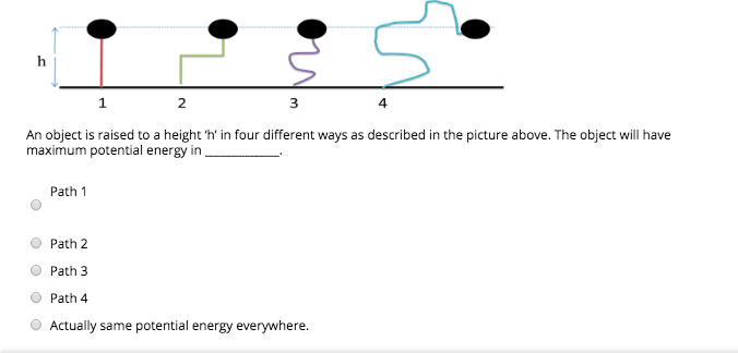 Solved 1 2 An object is raised to a height 'h' in four | Chegg.com
