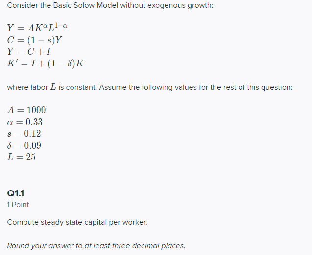 Solved 2. Compute steady-state output per worker, | Chegg.com