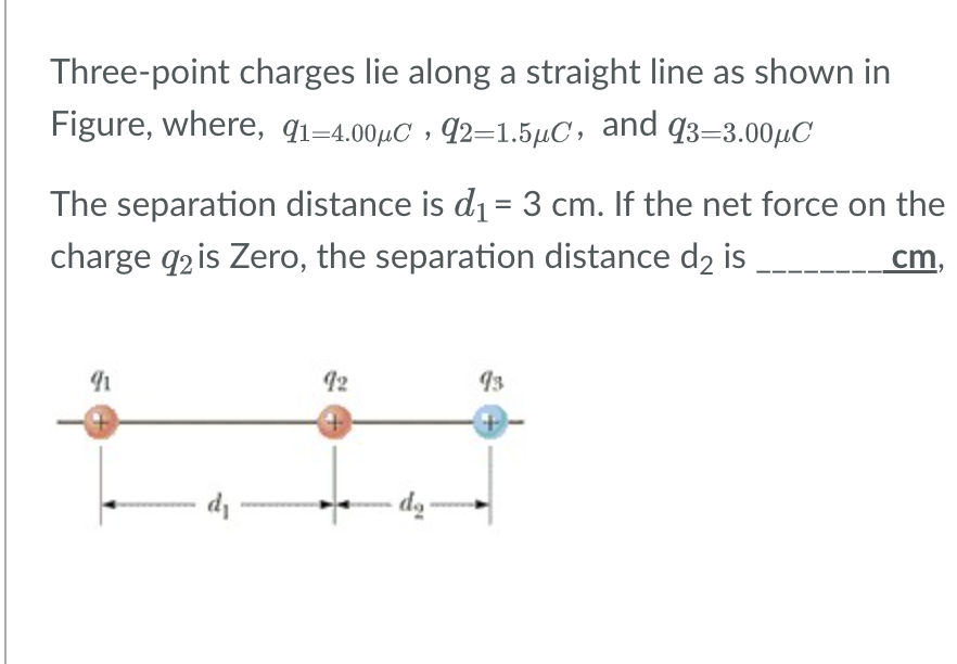 Solved Three-point charges lie along a straight line as | Chegg.com