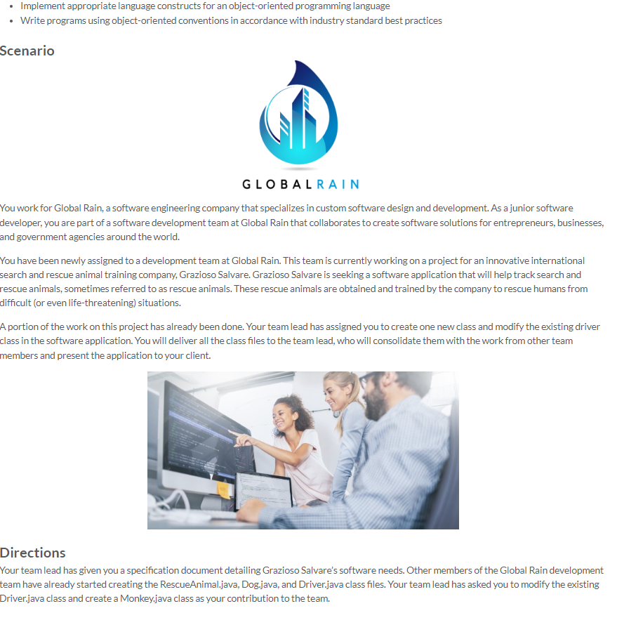 Solved - Implement appropriate language constructs for an | Chegg.com