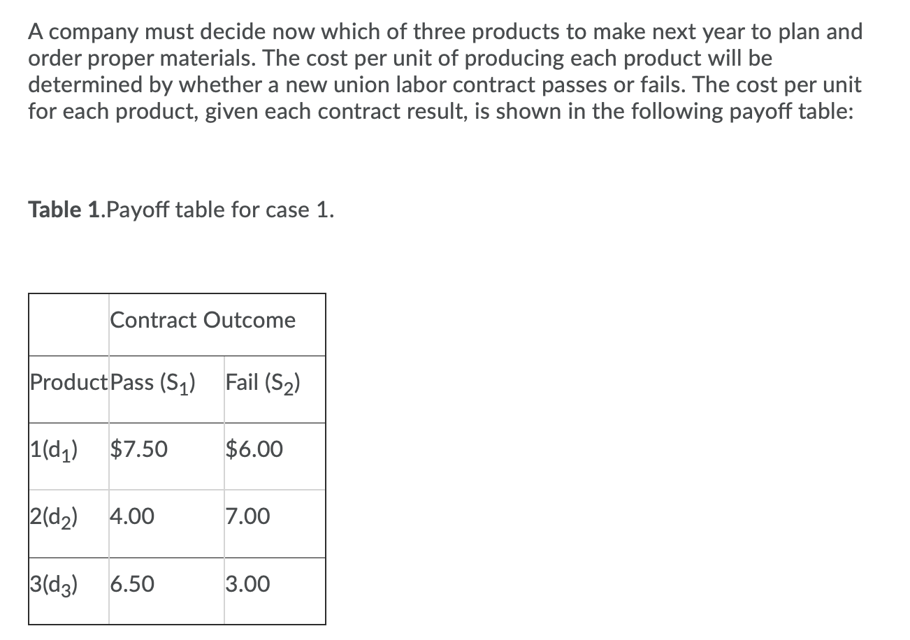 A Company Must Decide Now Which Of Three Products To Chegg a-company-must-decide-now-which-of-three-products-to-chegg