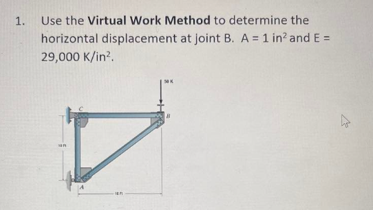 Solved 1. Use the Virtual Work Method to determine the | Chegg.com