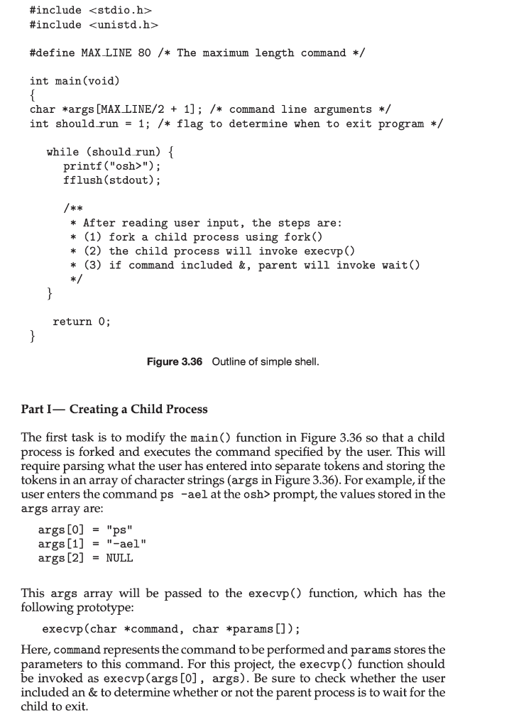 Programming Projects Project 1—UNIX Shell and History | Chegg.com