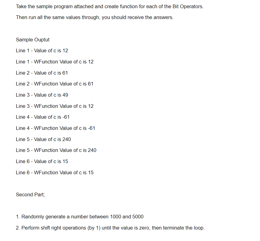Solved Take the sample program attached and create function | Chegg.com