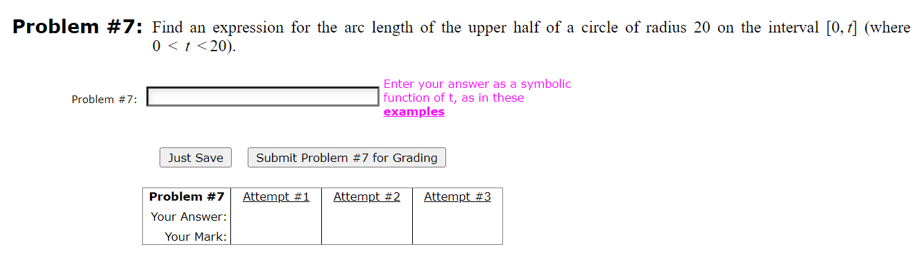 Solved Problem # 7: Find an expression for the arc length of | Chegg.com