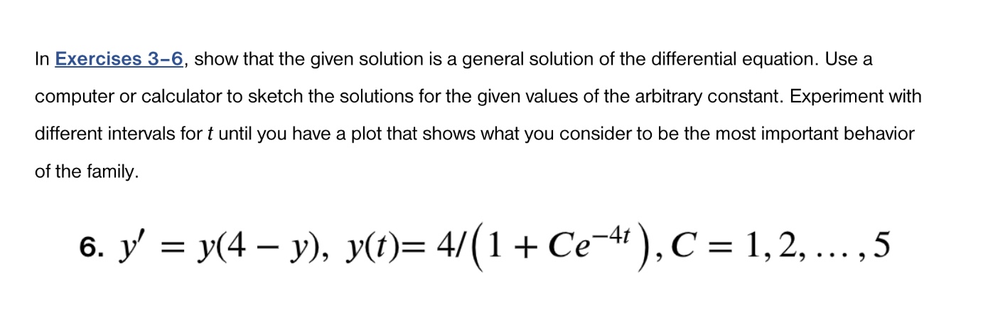 Solved In Exercises 3–6, ﻿show that the given solution is a | Chegg.com