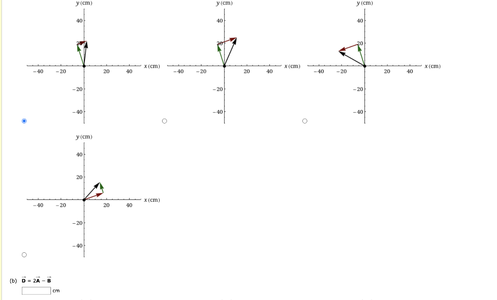 Solved Ax=−6 cm,Ay=19 cmBx=17 cm,By=6 cm For each of the | Chegg.com