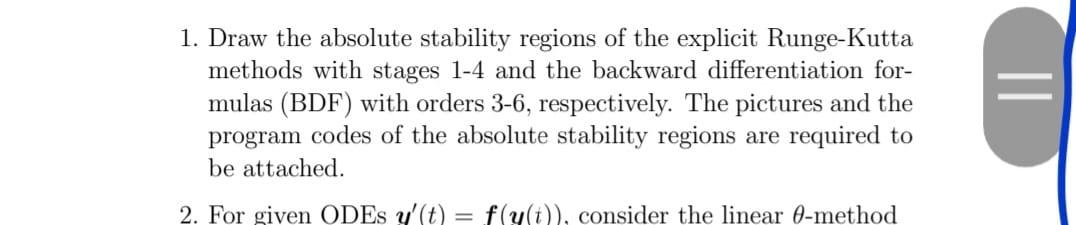Solved 1. Draw the absolute stability regions of the | Chegg.com