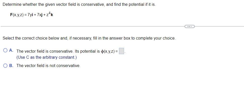 Solved Determine whether the given vector field is | Chegg.com