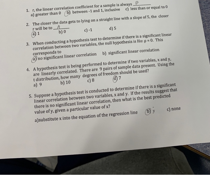 Solved 1. r, the linear correlation coefficient for a sample | Chegg.com
