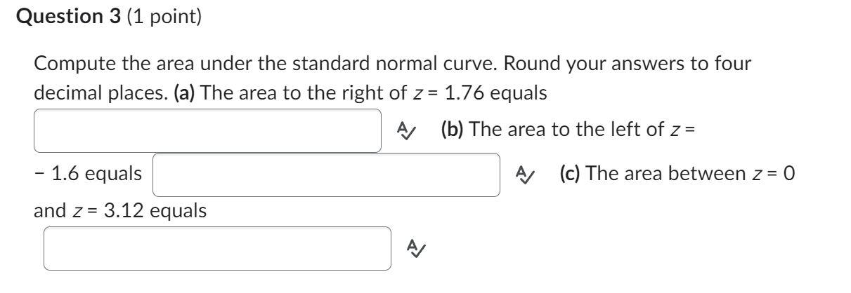 Solved Compute the area under the standard normal curve. | Chegg.com