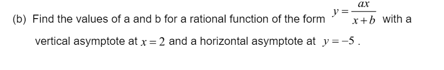 Solved ax (b) Find the values of a and b for a rational | Chegg.com