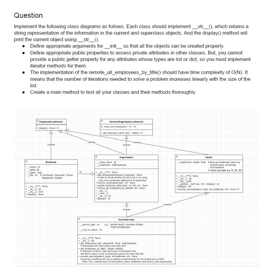 Solved Question Implement the following class diagrams as | Chegg.com