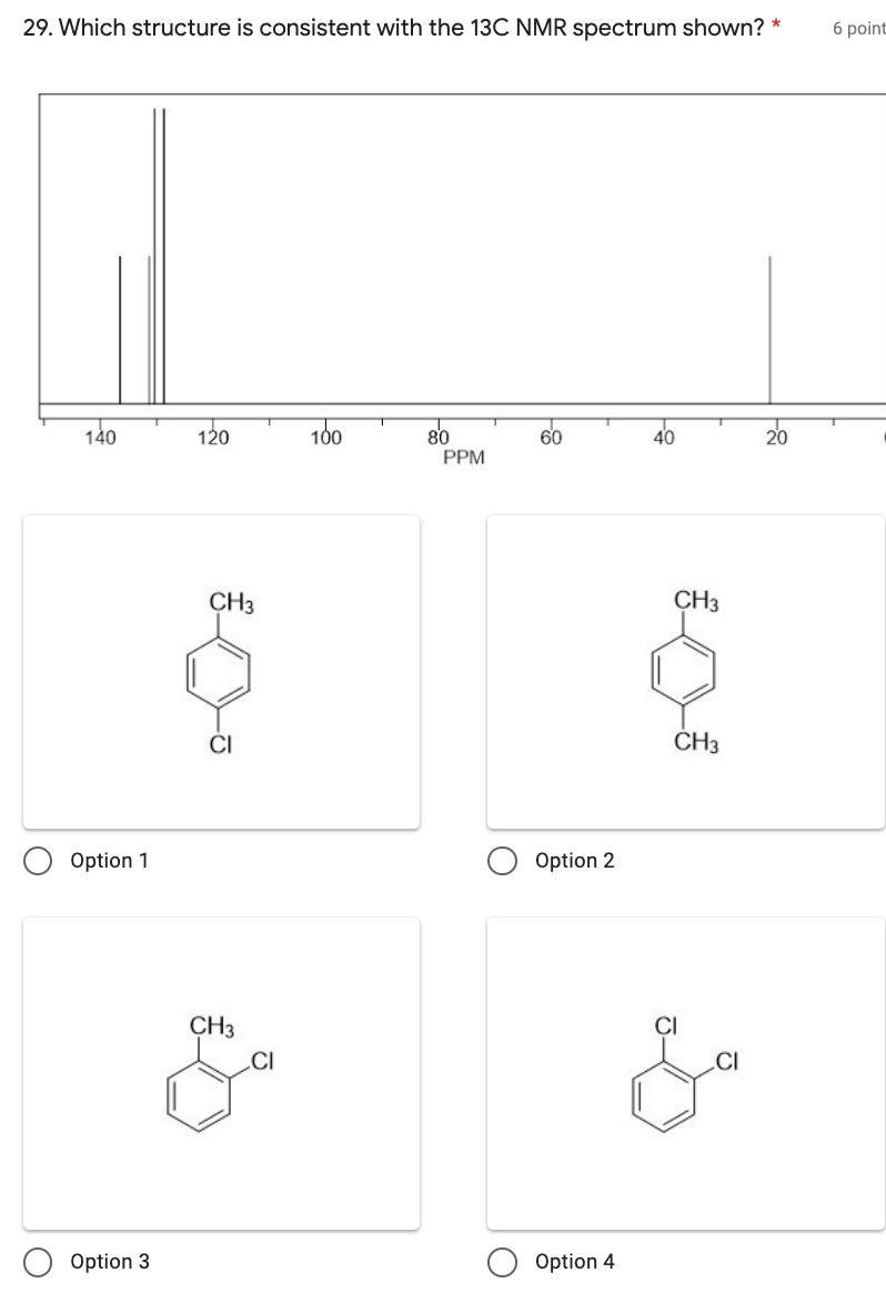 Solved 29. Which structure is consistent with the 13C NMR | Chegg.com