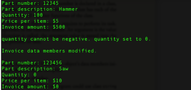 C++ Creating Classes (Invoice Class): Create a class | Chegg.com