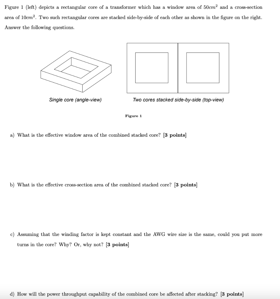 Solved Figure 1 (left) depicts a rectangular core of a | Chegg.com