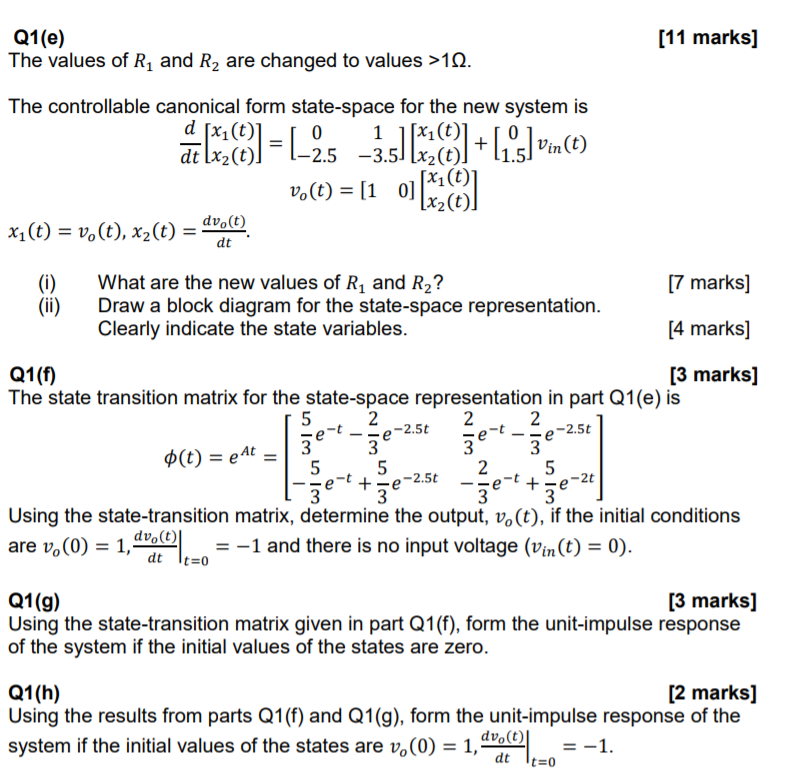 Solved R1 im + i(t)→ + Vin(t) С R2 vo(t) W Figure Q1 | Chegg.com