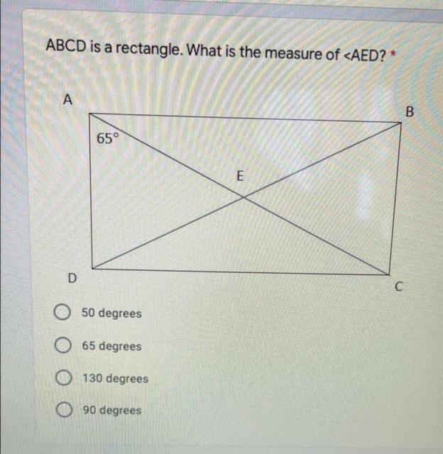 Solved ABCD is a rectangle. What is the measure of | Chegg.com
