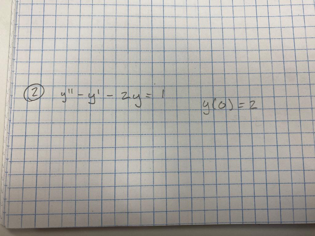Solved y′′−y′−2y=1y(0)=2 | Chegg.com