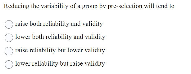 Solved Reducing the variability of a group by pre-selection | Chegg.com