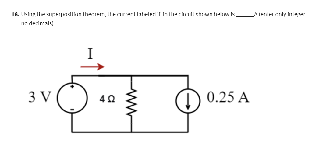Solved Using the superposition theorem, the current labeled | Chegg.com