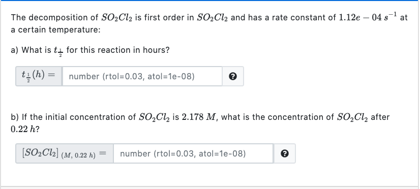 Solved The decomposition of SO2Cl2 is first order in SO2Cl2 | Chegg.com