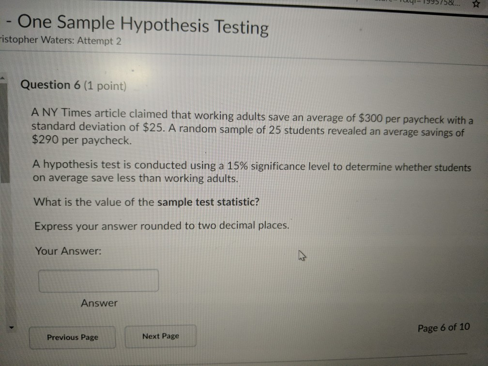 Solved 1995758... 41- One Sample Hypothesis Testing istopher | Chegg.com